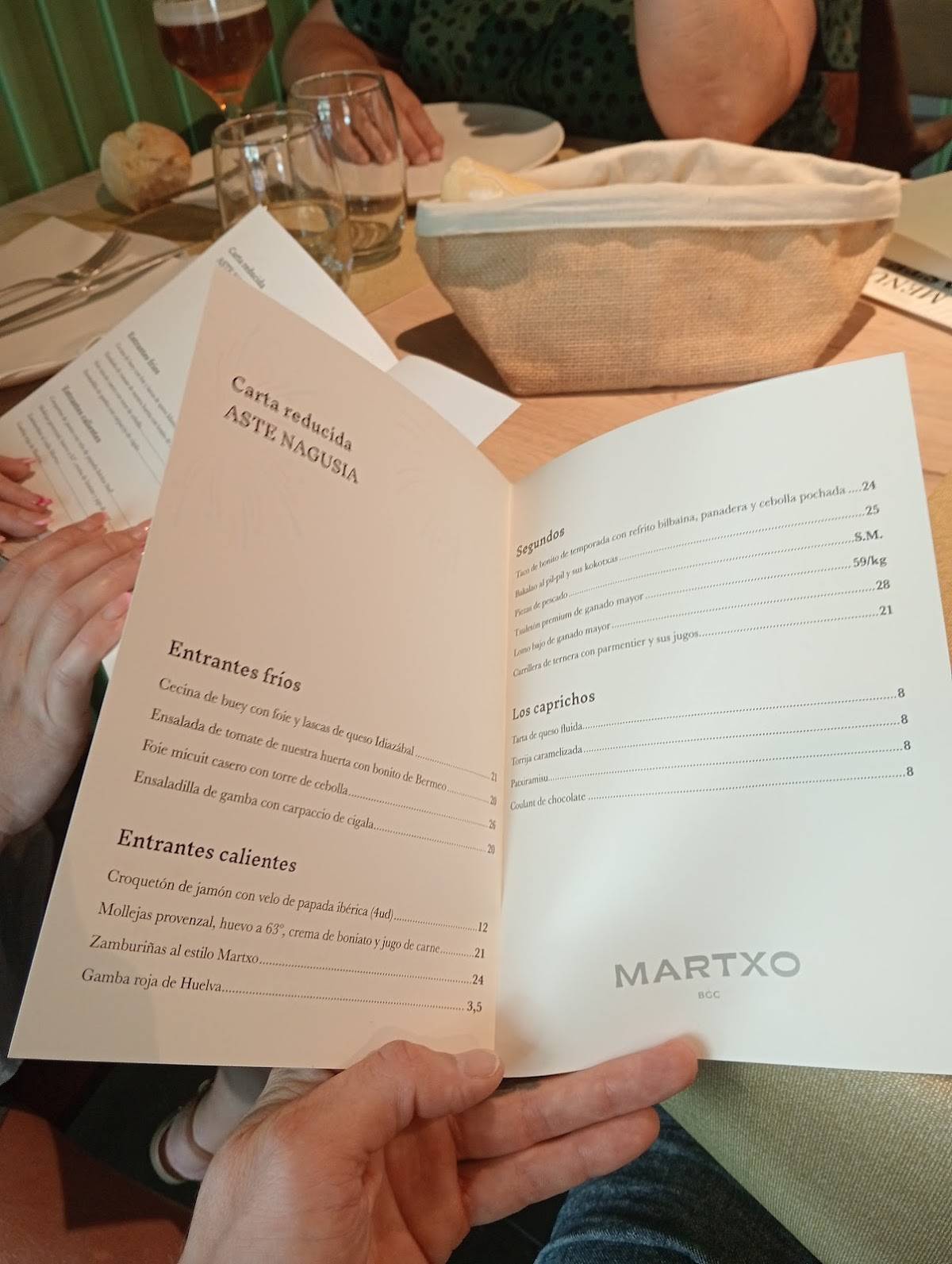 Carta del pub y bar MARTXO BGC, Bilbao