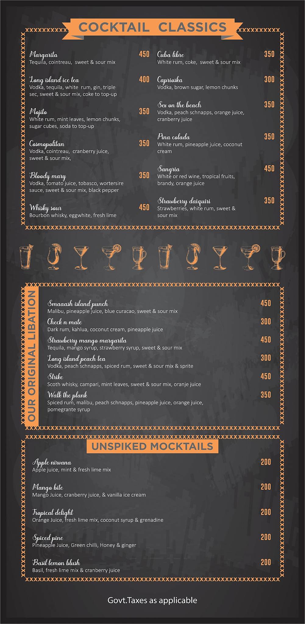Menu at Noida Pub Exchange, Noida, A501