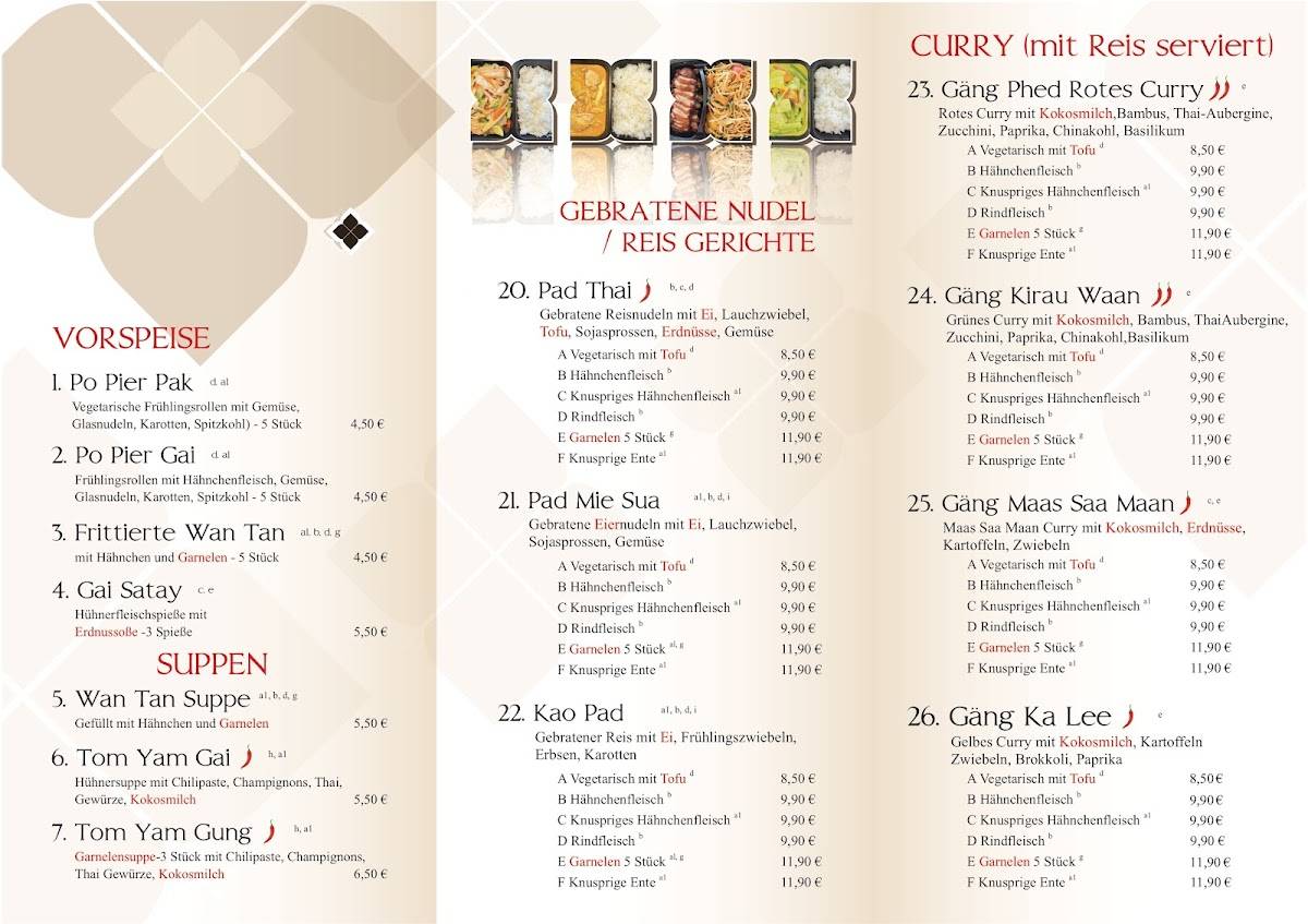 Speisekarte von Original Thai-Imbiss pub & Bar, Böblingen