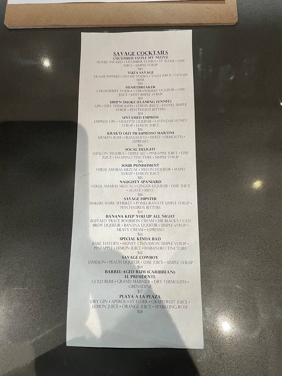 Menu at Savage Chef Bar & Grill, Menifee