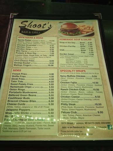 Menu at Shoots Bar & Grill, Suamico