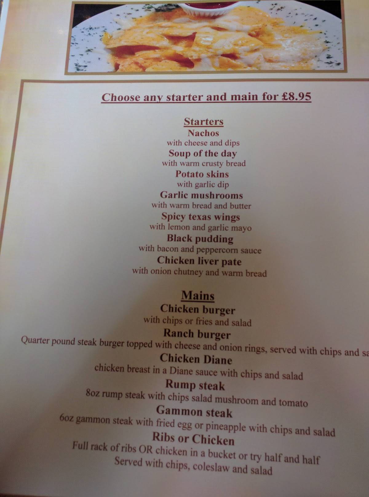 Menu at The Alexandra Steakhouse, Sunderland
