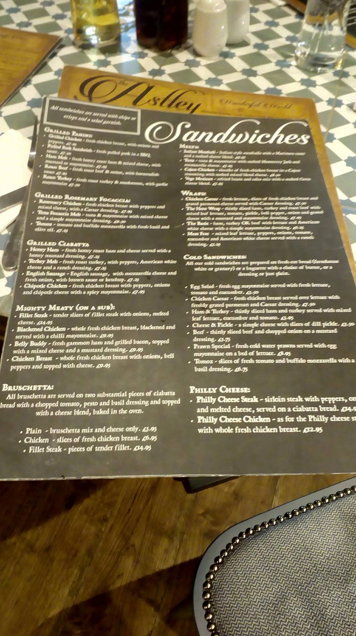 Menu at The Astley Village Inn pub & bar, Chorley