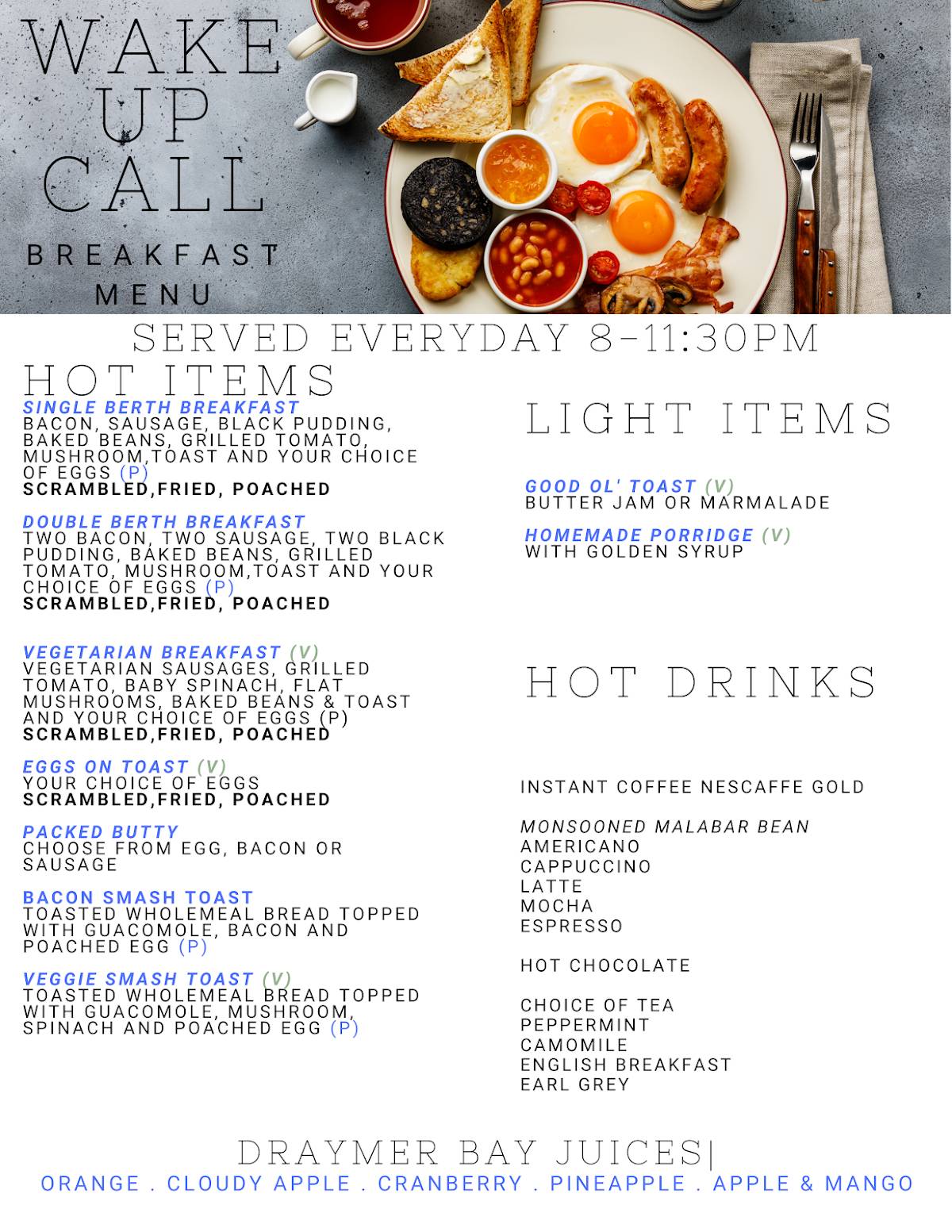 Menu at The Barge Inn, Bradford-on-Avon