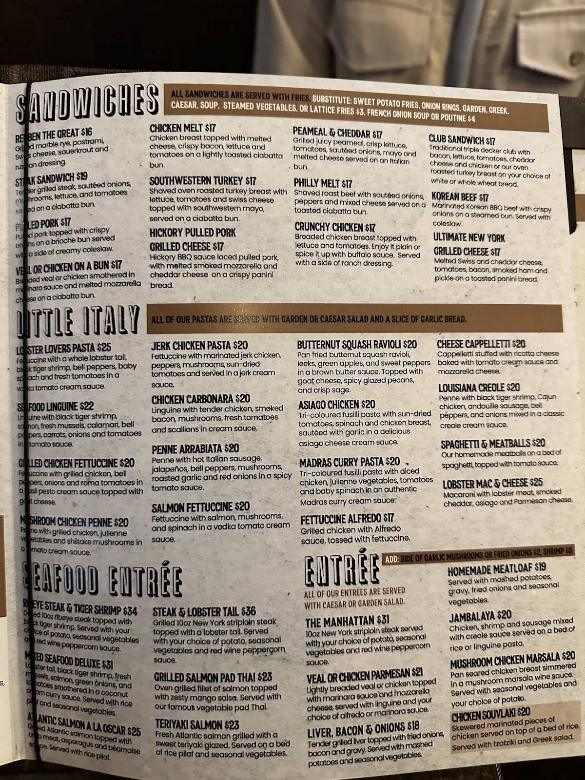 Menu at The Courtyard pub & bar, Courtice