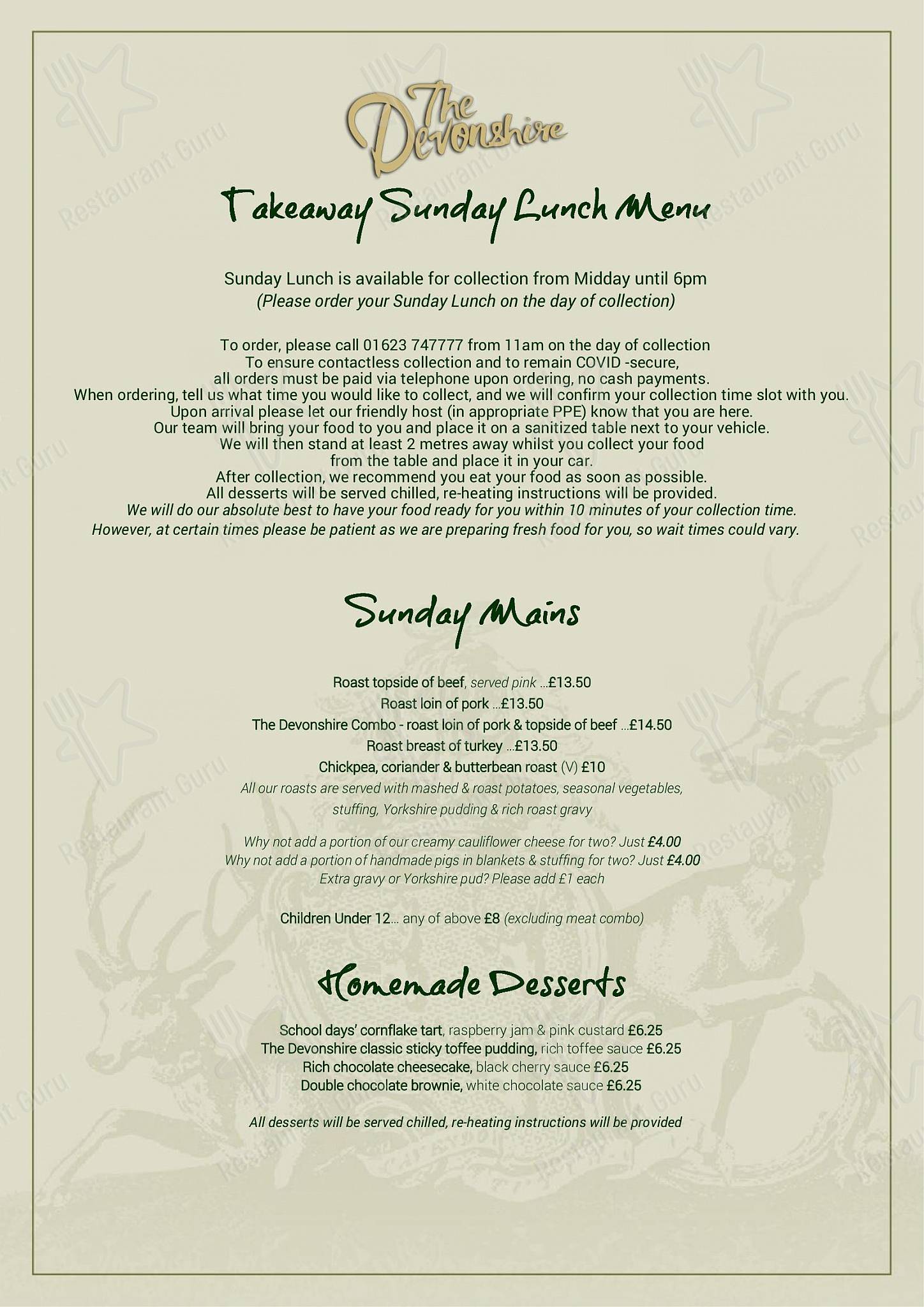 Menu at The Devonshire pub & bar, Nether Langwith, Rectory Rd