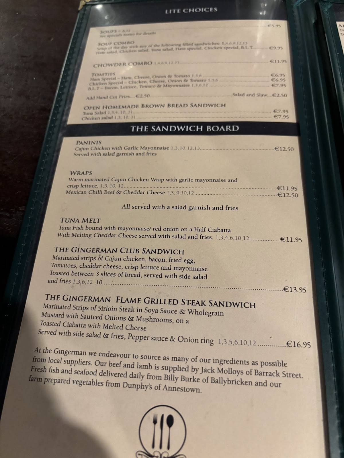 Menu at The Gingerman pub & bar, Waterford
