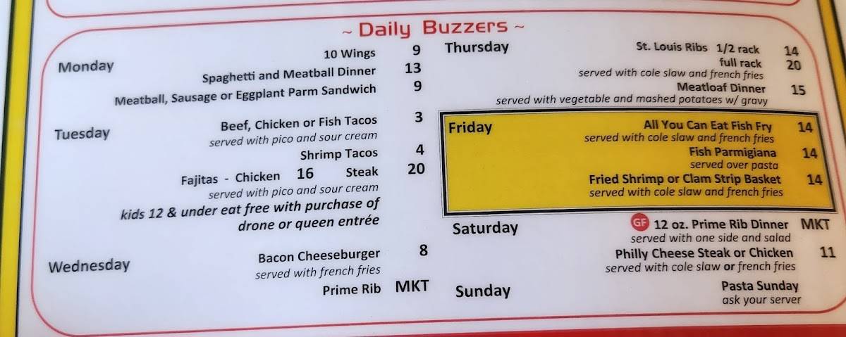 Menu at The Hive Waterfront Restaurant & Tiki, Lantana