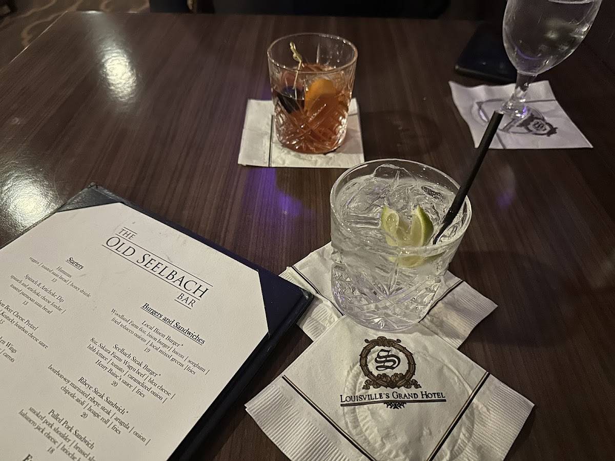 Menu at The Old Seelbach Bar, Louisville