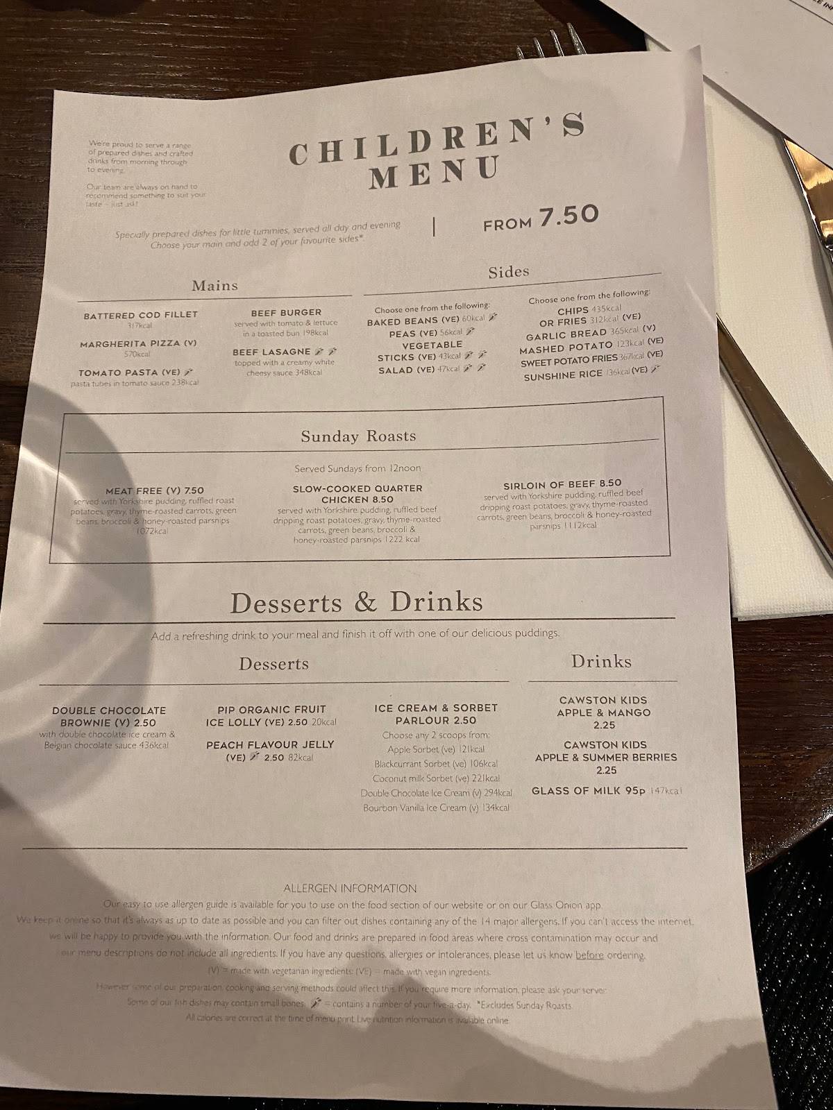 Menu at The Otter pub & bar, Kegworth