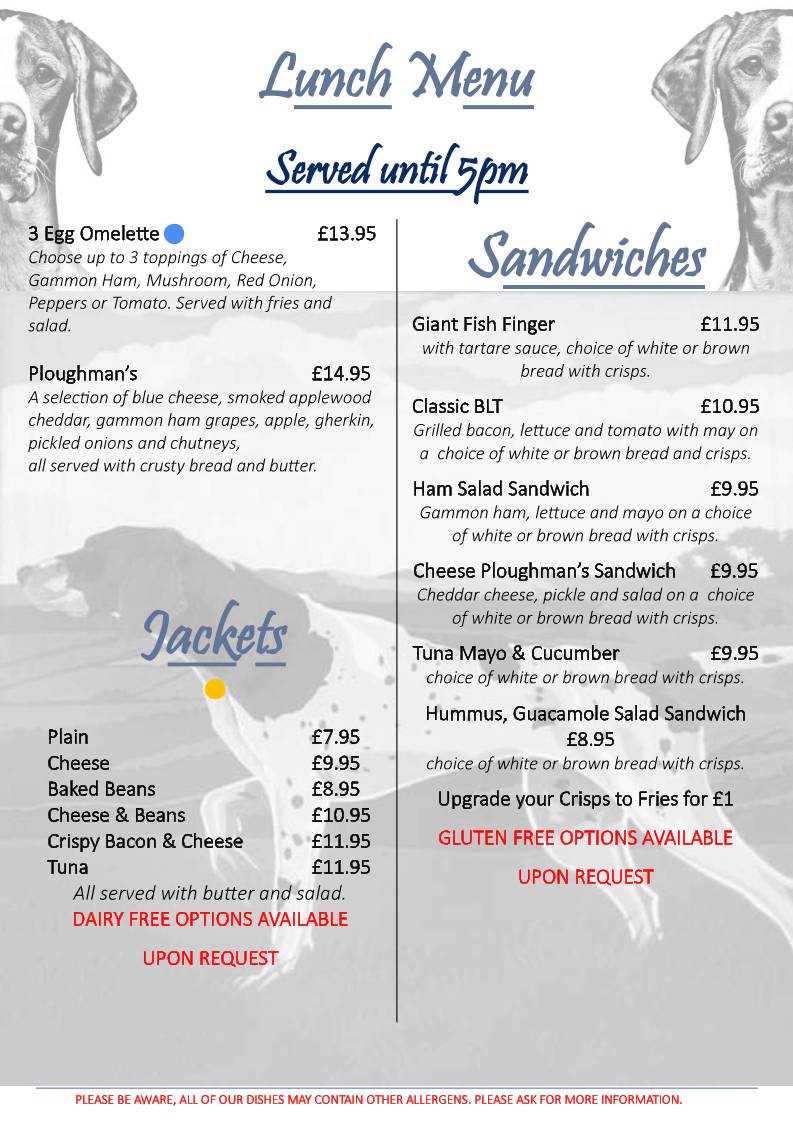Menu at The Pointer Inn pub & bar, Sandown, High St