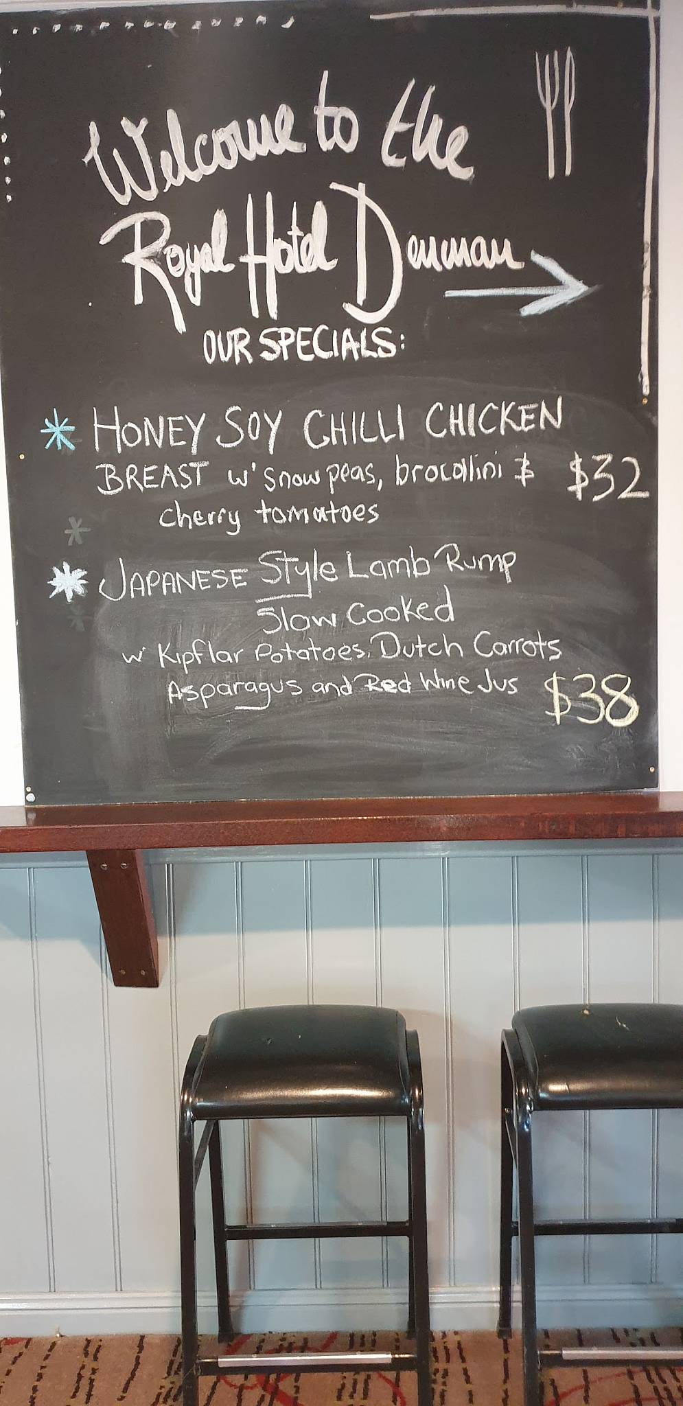 Menu at The Royal Hotel pub & bar, Denman