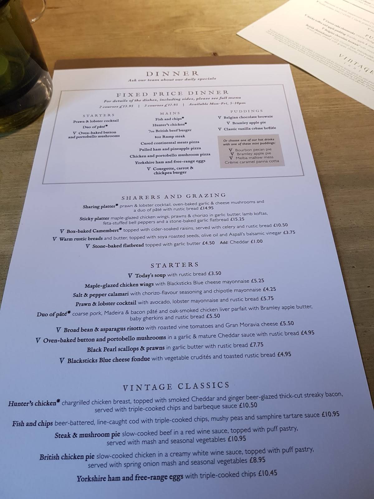 Menu at The Three Crowns pub & bar, Stone