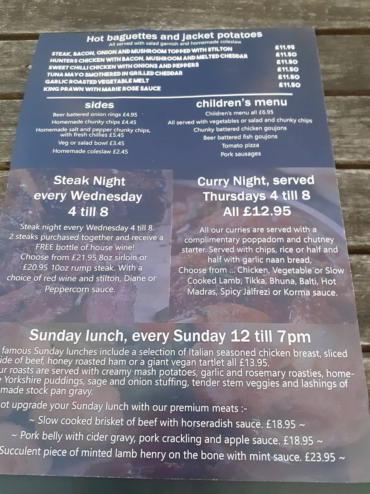 Menu at The Turks Head pub & bar, St Helens