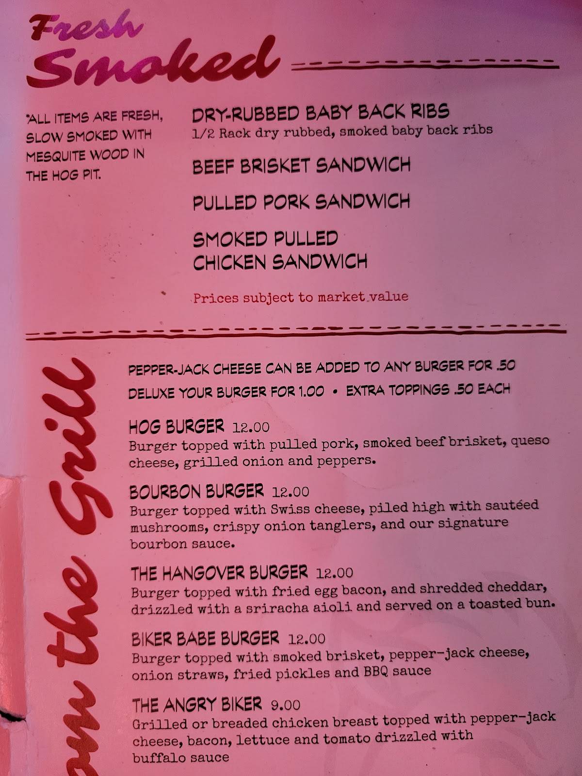 Menu at Thirty Six Saloon pub & bar, Rockville, 108 E Ohio St