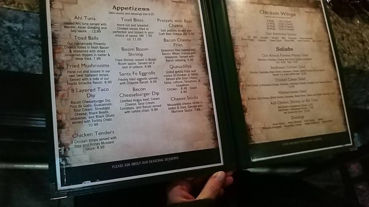 Menu at Tipsy Toad Tavern pub & bar, Chapin, 103 Beaufort St C