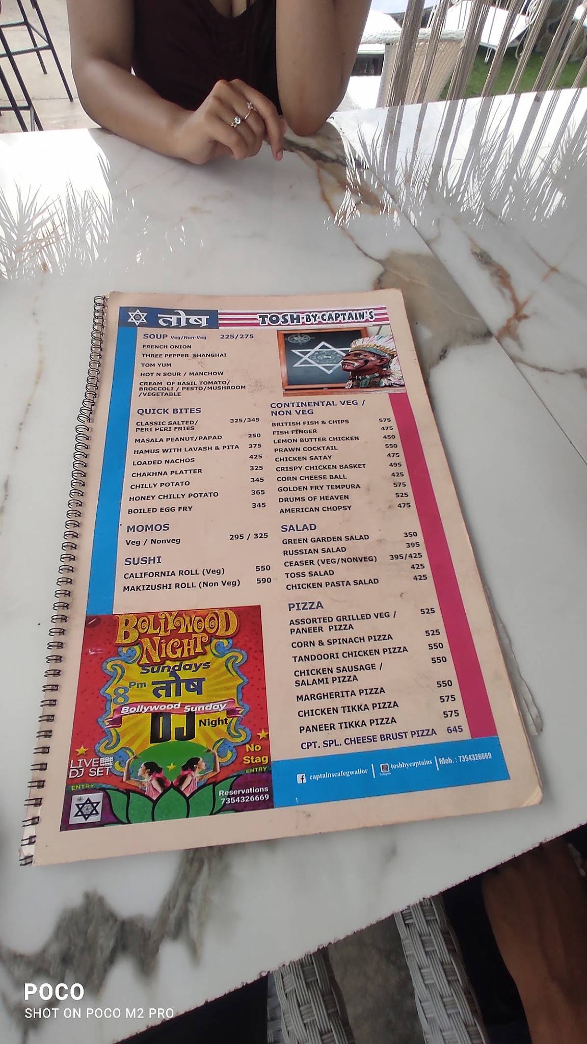 Menu at Tosh by Captain's Cafe, Gwalior