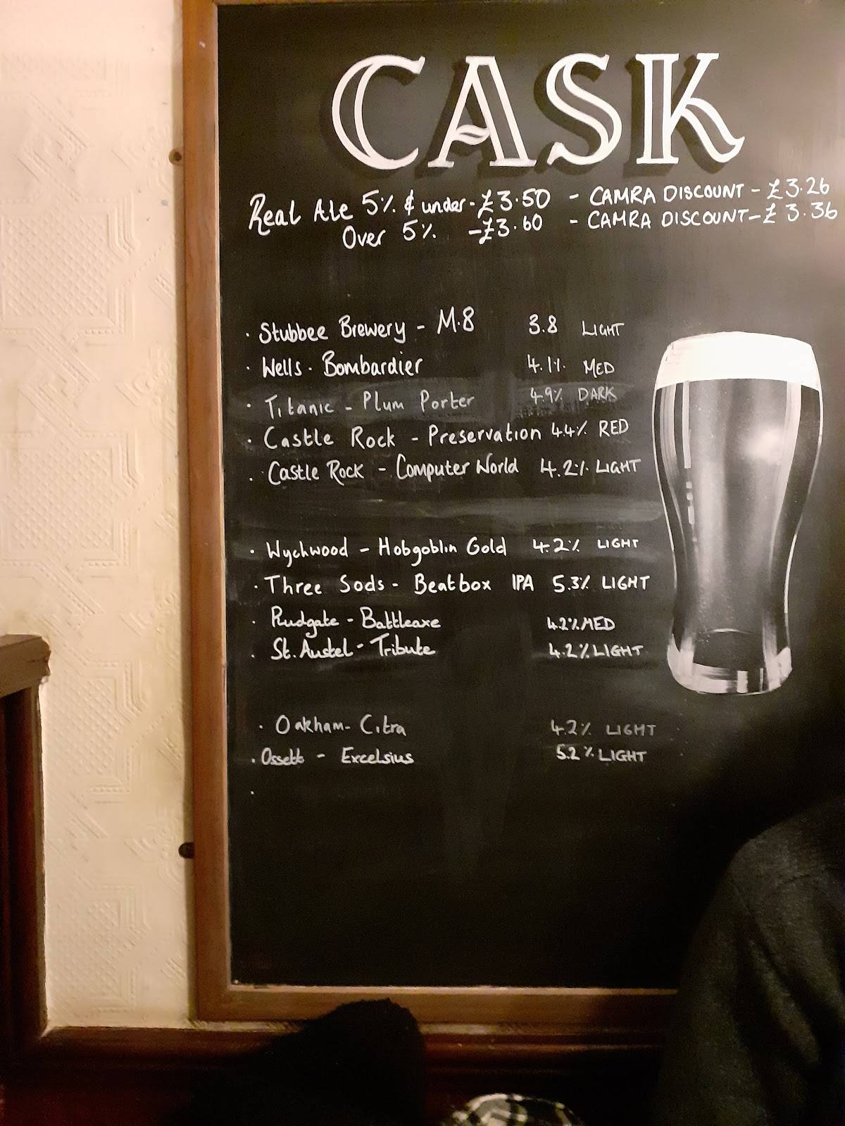 Menu at Turks Head pub & bar, St Helens