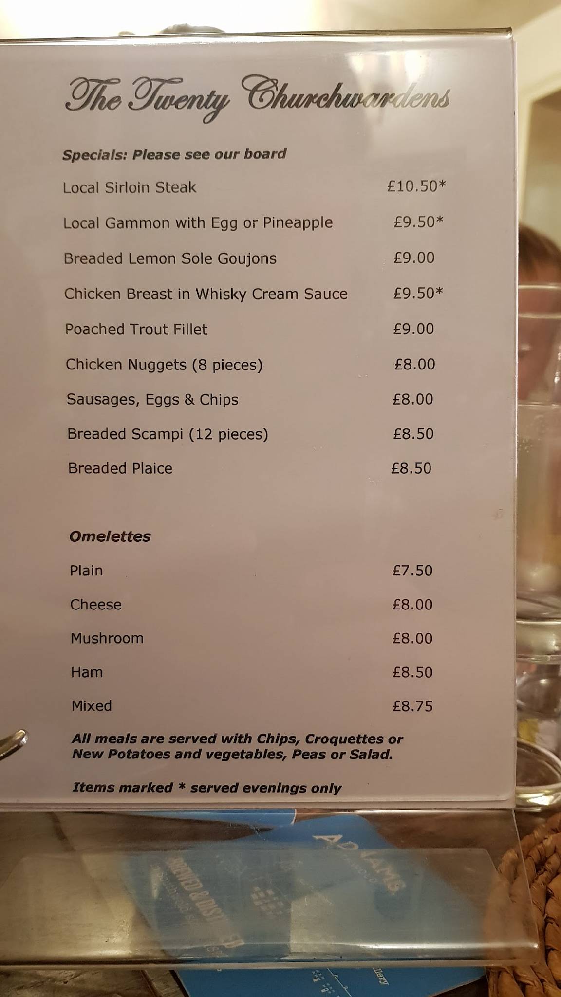 Menu at Twenty Churchwardens pub & bar, Swaffham