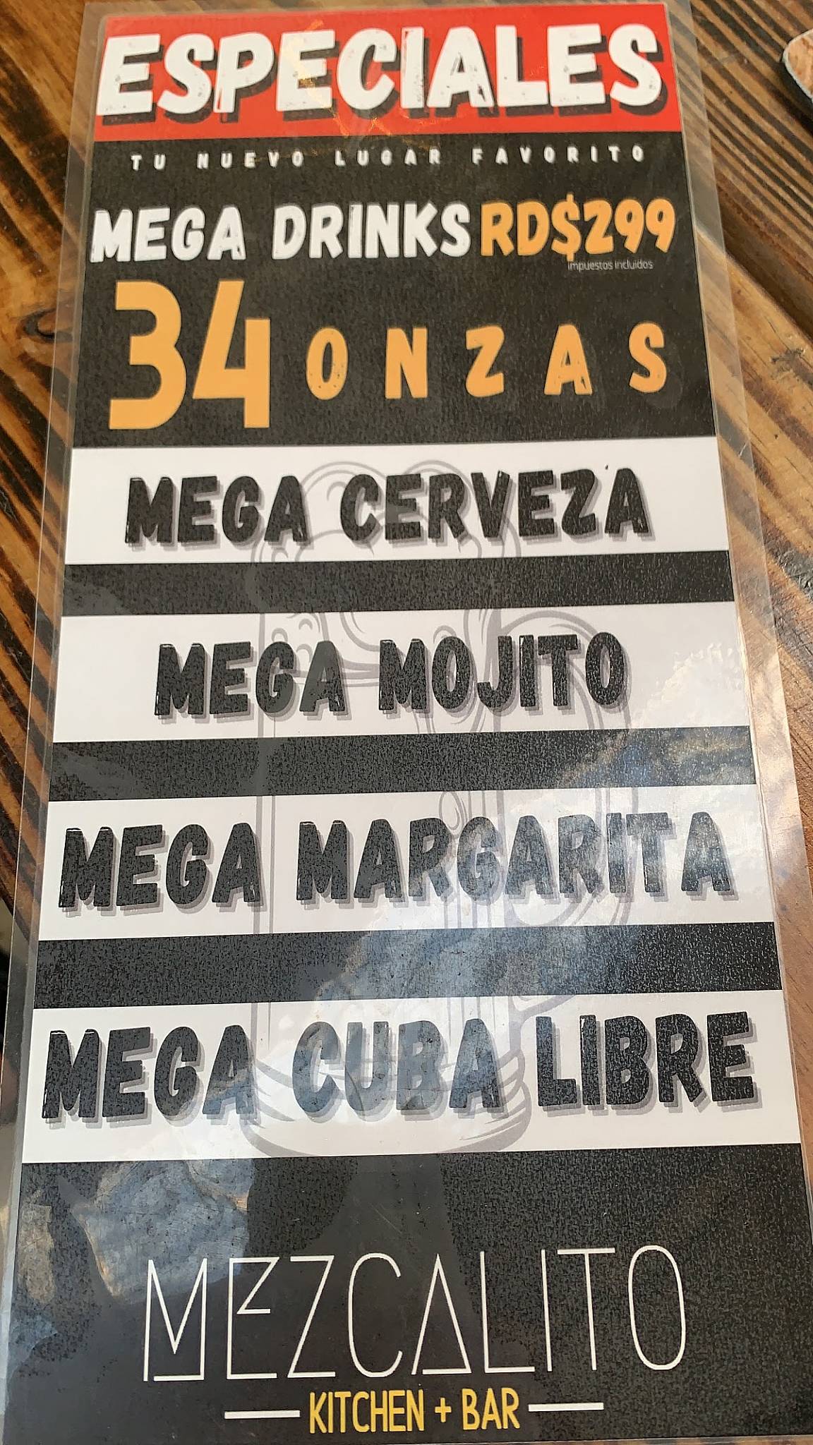 Menu at Mezcalito Restaurant & Bar, Punta Cana