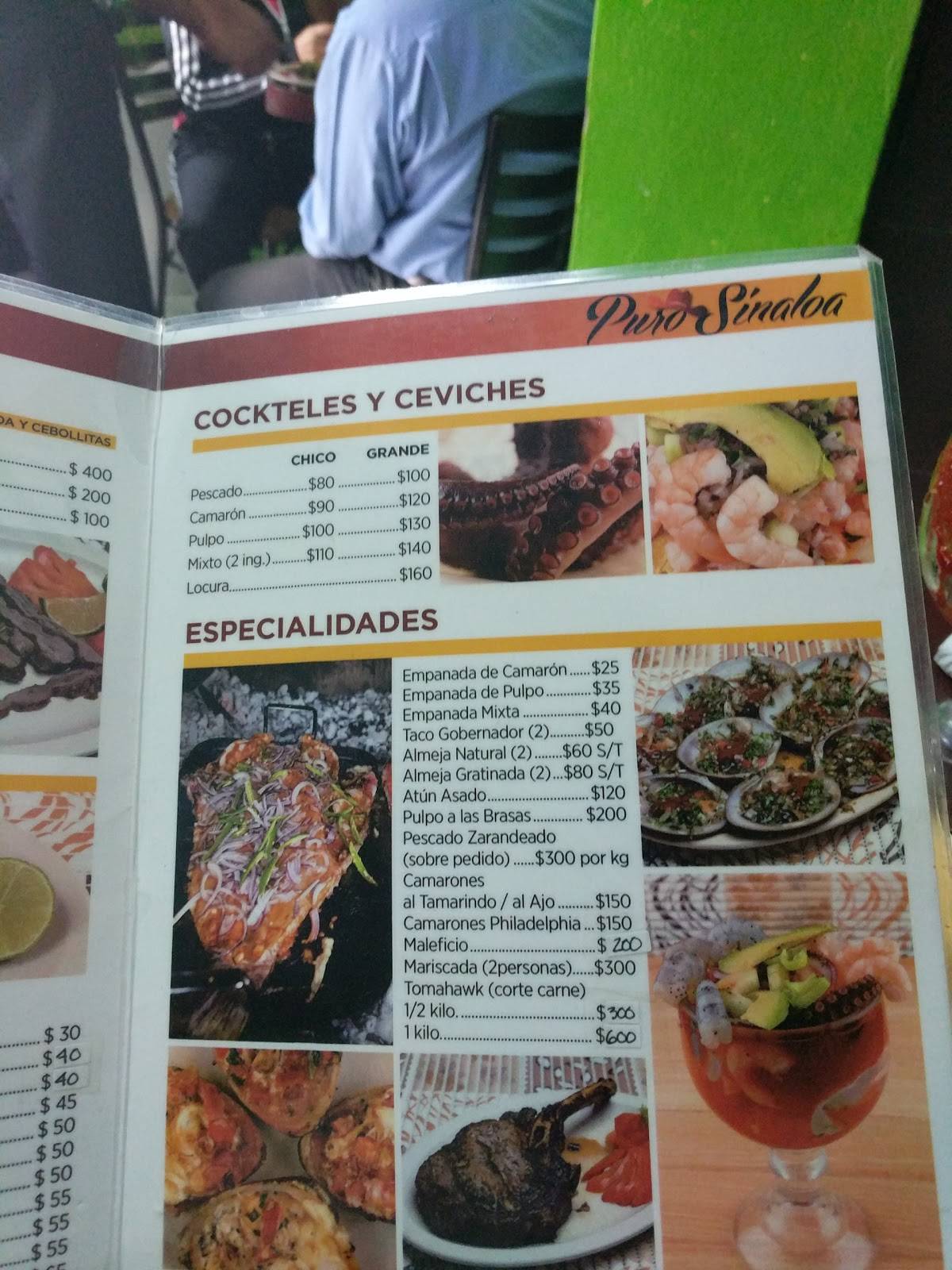 Carta del restaurante Puro Sinaloa, Ciudad del México, Erasmo