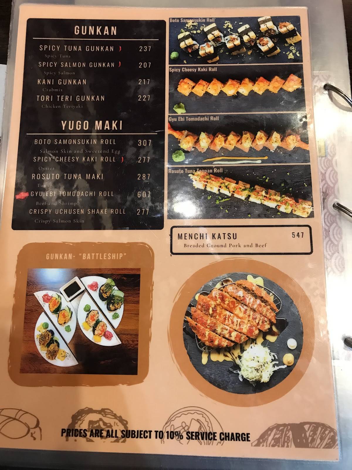 Menu at Shokudo Restaurant Banawe, Quezon City