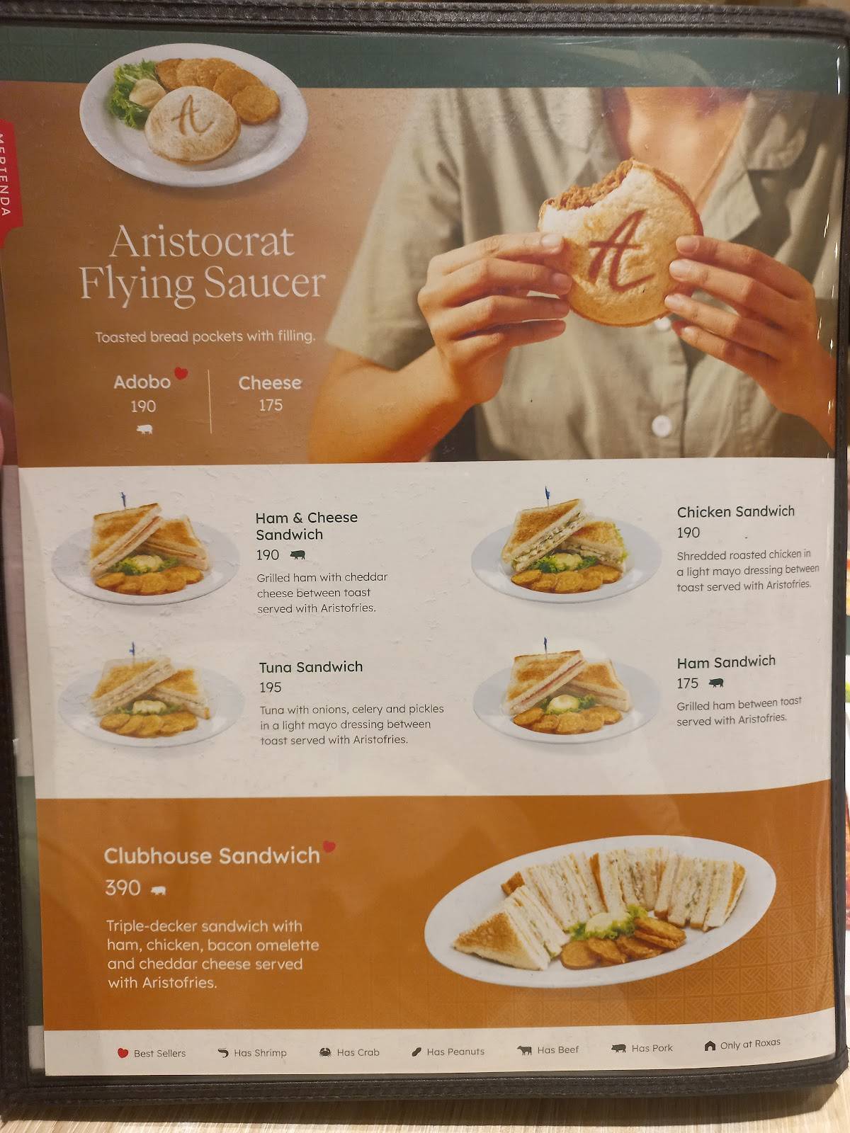 Menu at The Aristocrat Restaurant - SM North EDSA, Quezon City, L1 ...