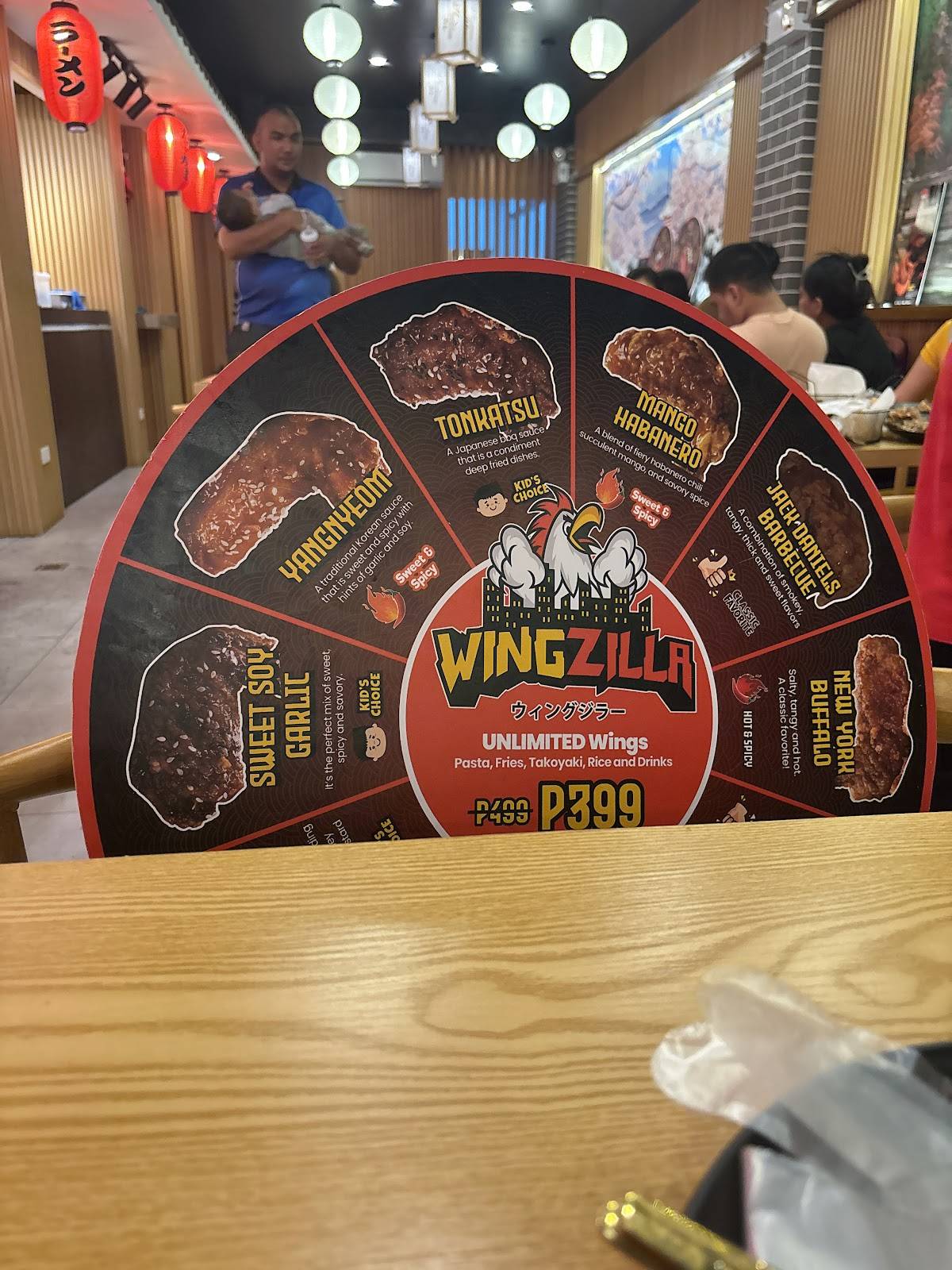 Menu at WINGZILLA Commonwealth restaurant, Quezon City