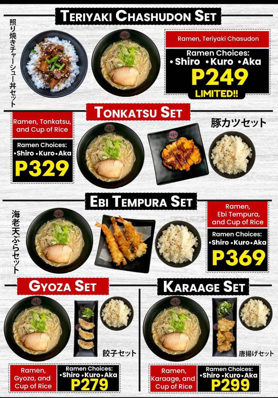 Carta del restaurante RAMEN MENZO- SM NORTH EDSA, Ciudad Quezon
