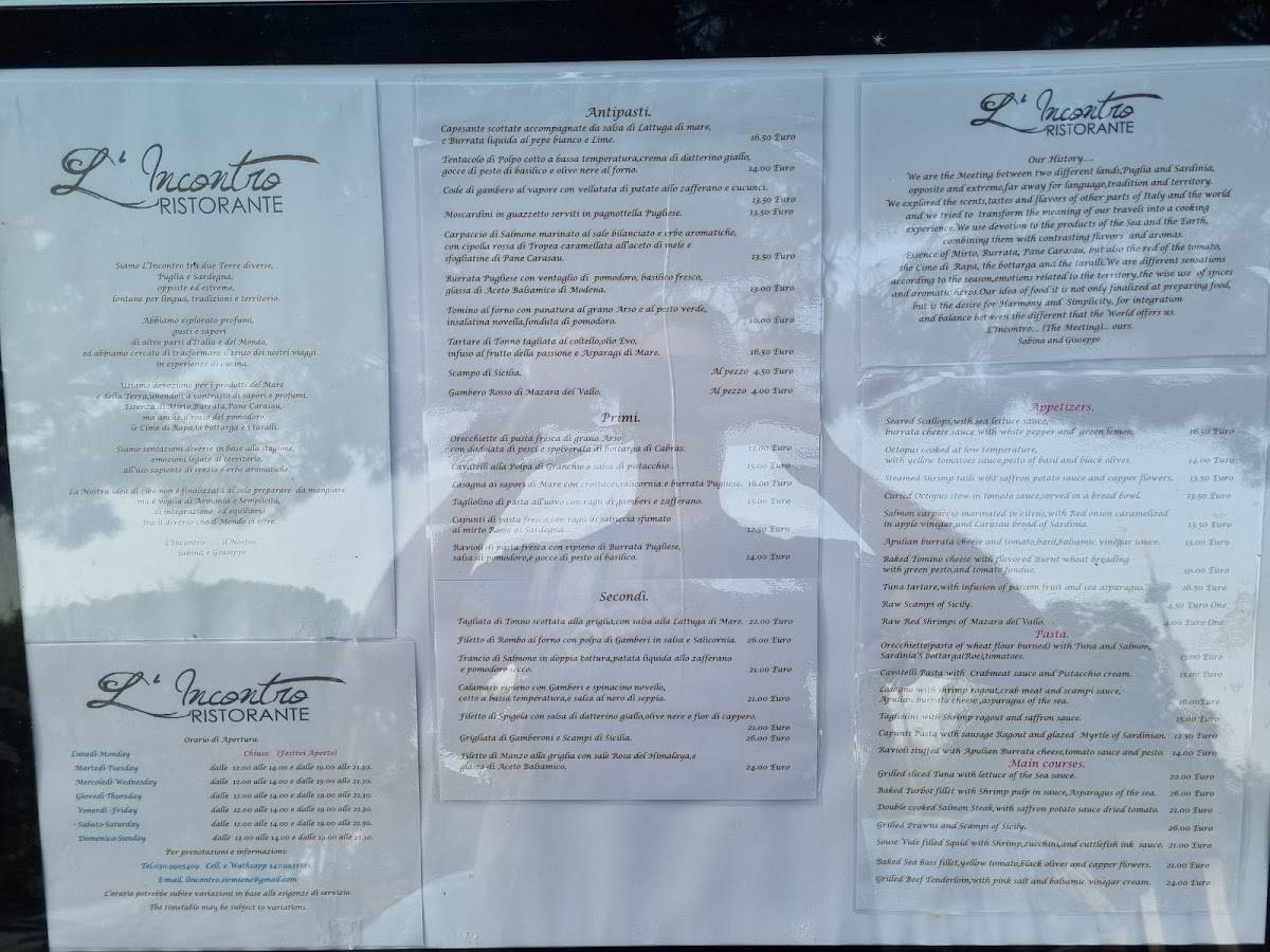 Menu at RISTORANTE L'INCONTRO, Sirmione