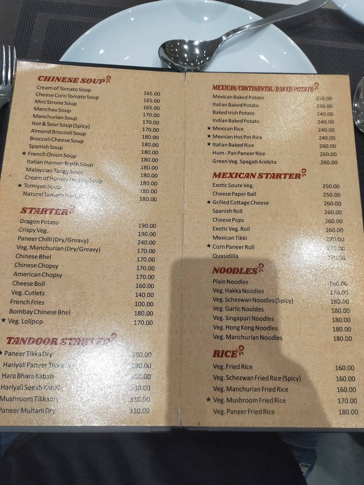 Menu at The Om Restaurant, Rajkot