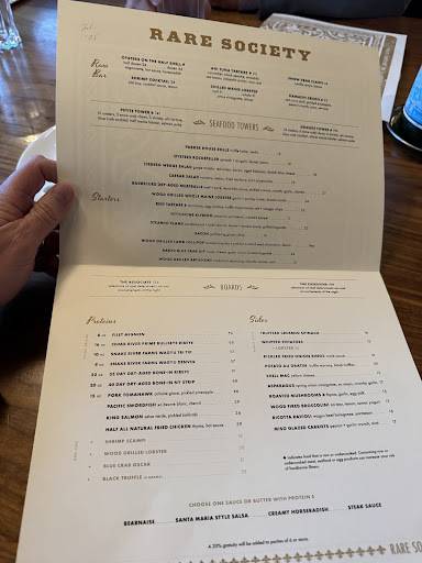 Menu at Rare Society pub & bar, San Clemente