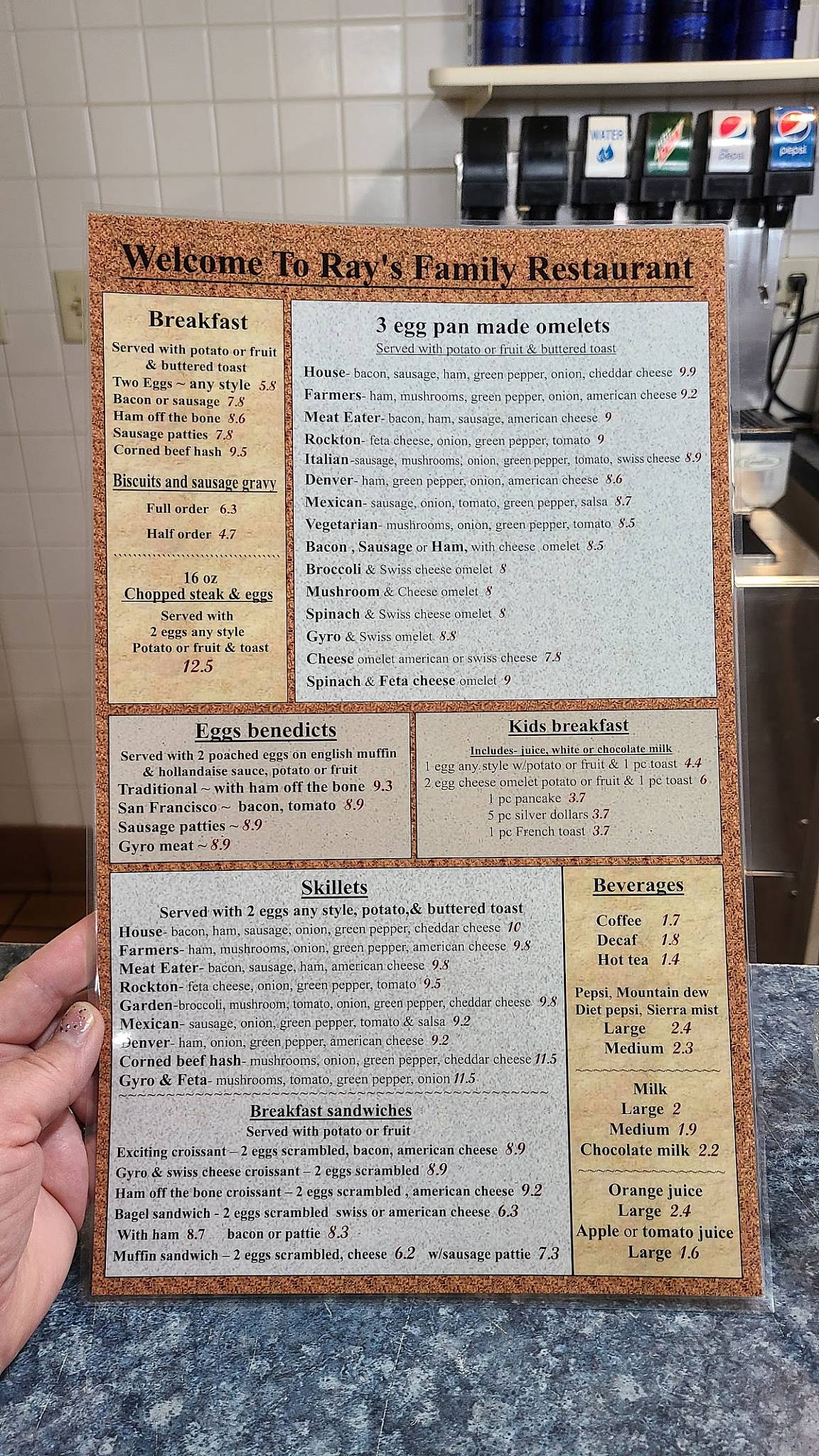 Menu at Ray's Family Restaurant, Rockton