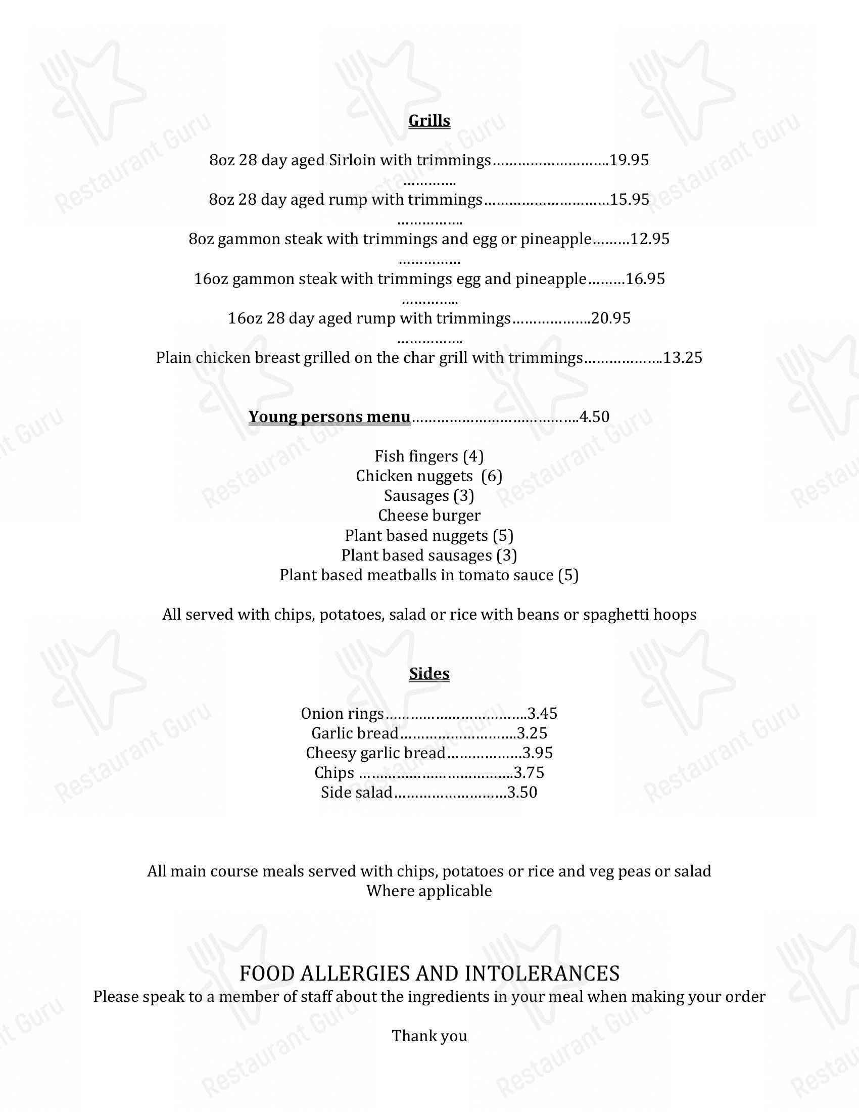 Menu at Red Bull, Church Lawton pub & bar, Stoke-on-Trent, Congleton Rd S