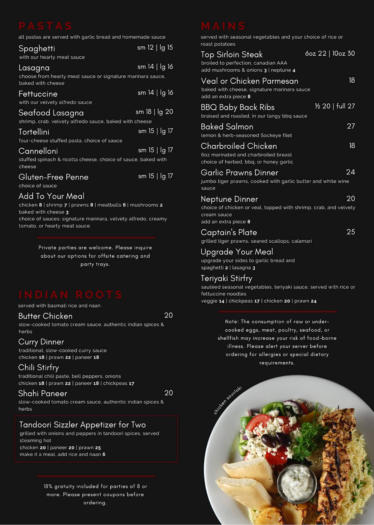 Menu at Red Rose Restaurant, Surrey, King George Blvd