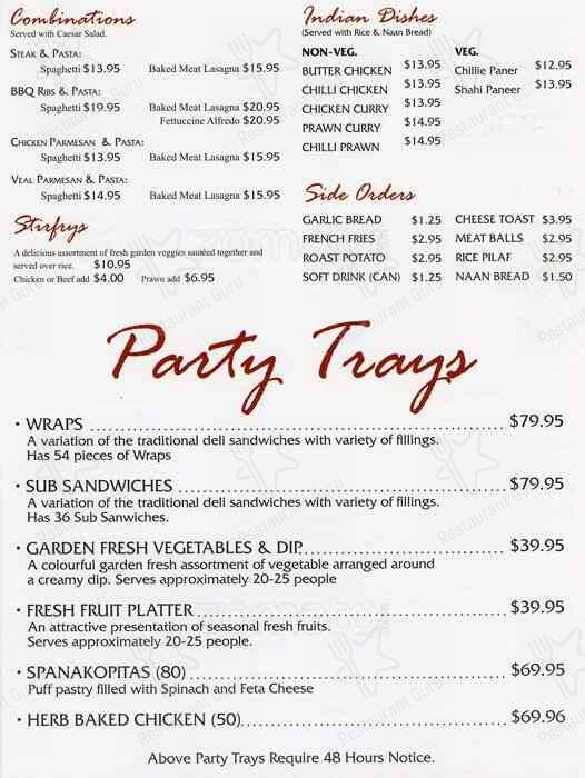 Menu at Red Rose Restaurant, Surrey, King George Blvd