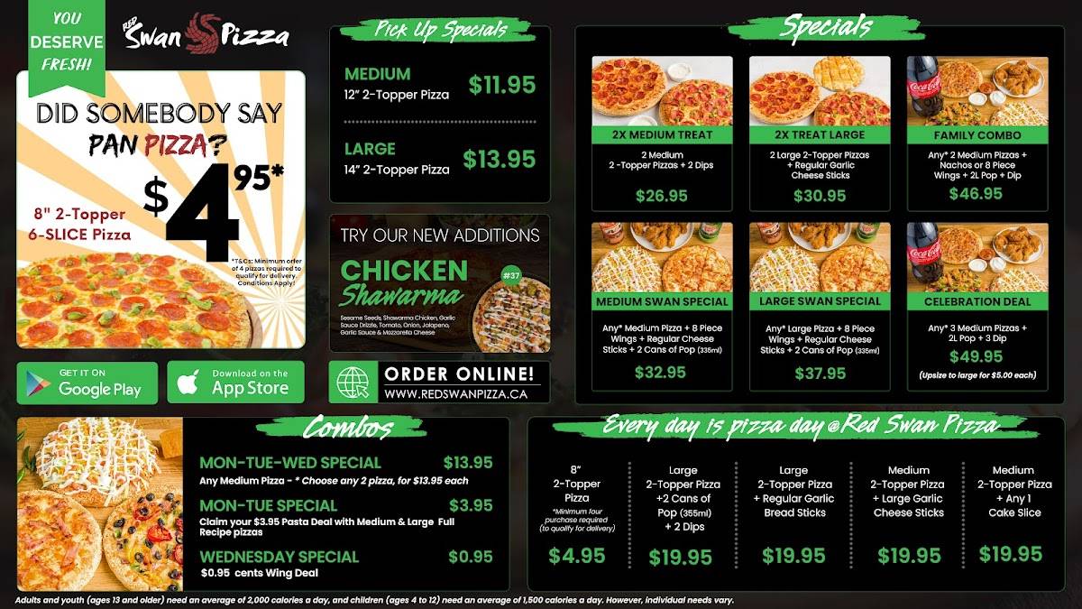 Menu at Red Swan Pizza - Bolton restaurant, Caledon