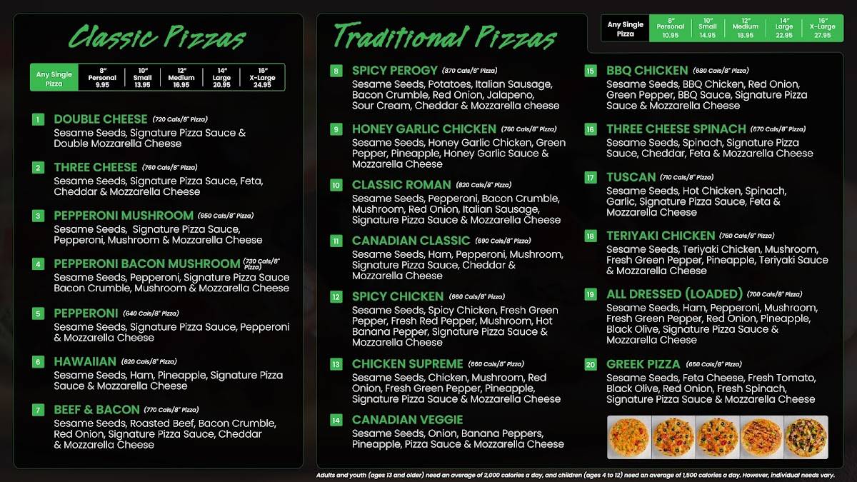 Menu at Red Swan Pizza - Bolton restaurant, Caledon
