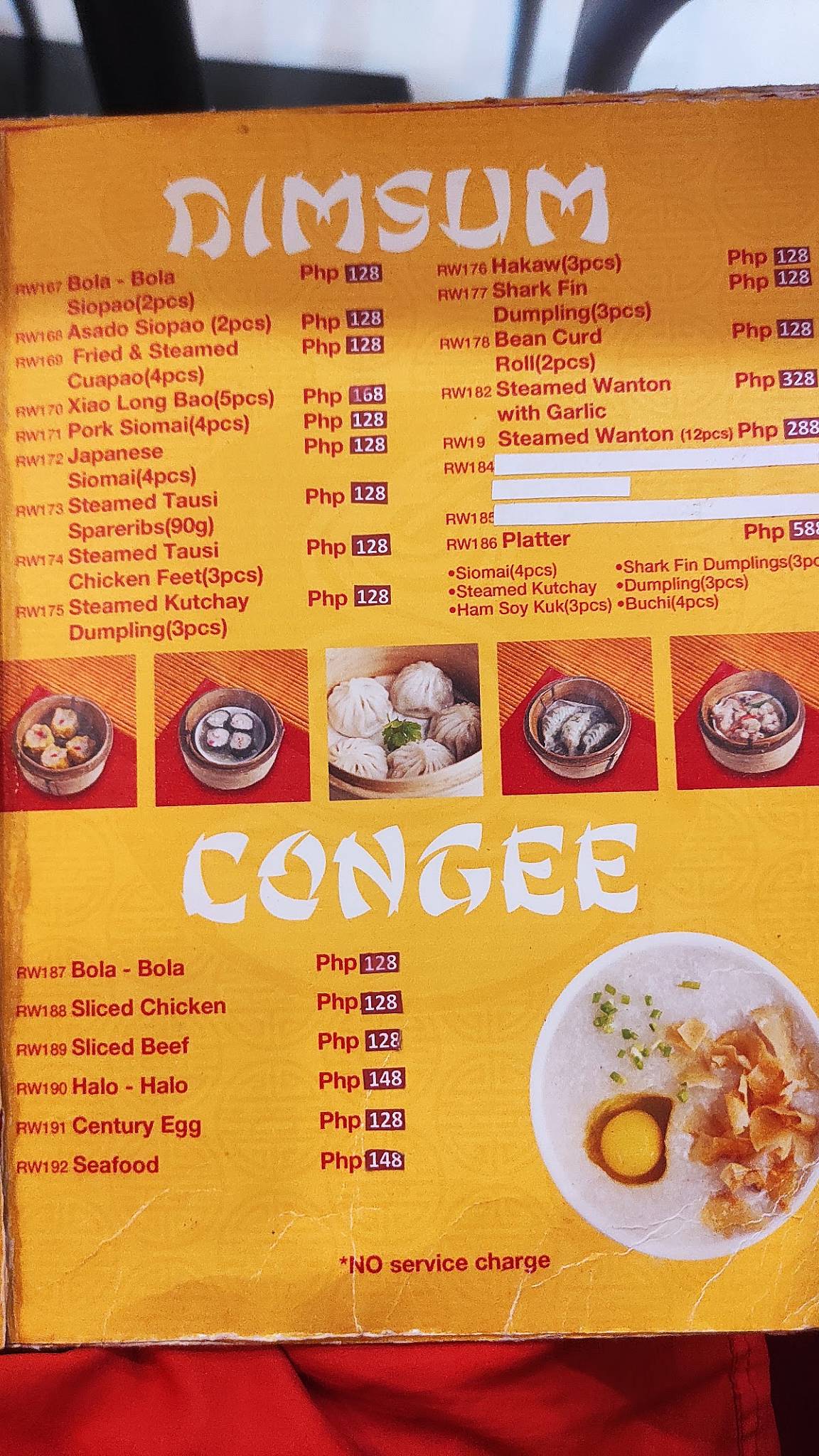 Menu at Red Wall Chinese Cuisine restaurant, Kawit