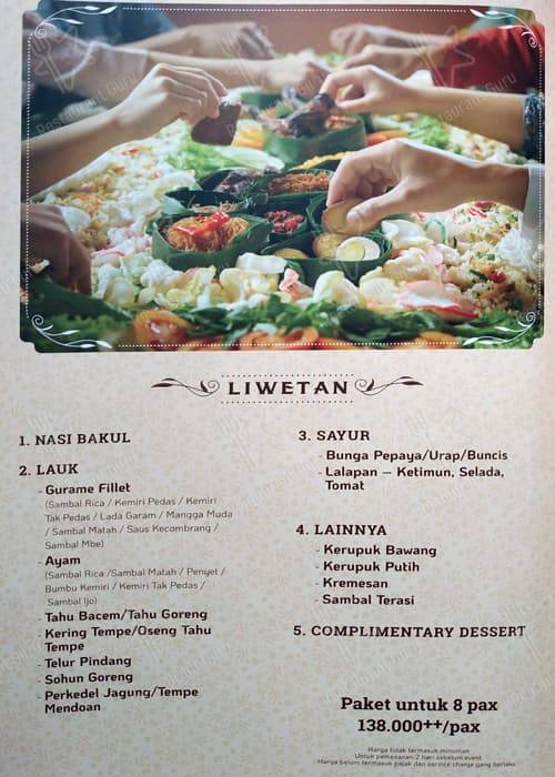 Menu at REMBOELAN restaurant, West Jakarta, Unit L1 - 118 & L1 - 119