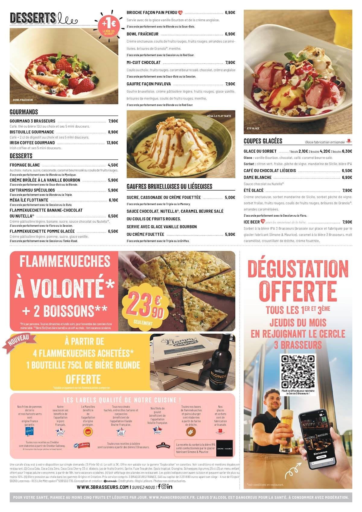Menu au 3 Brasseurs Dijon - Toison d'Or restaurant, Dijon