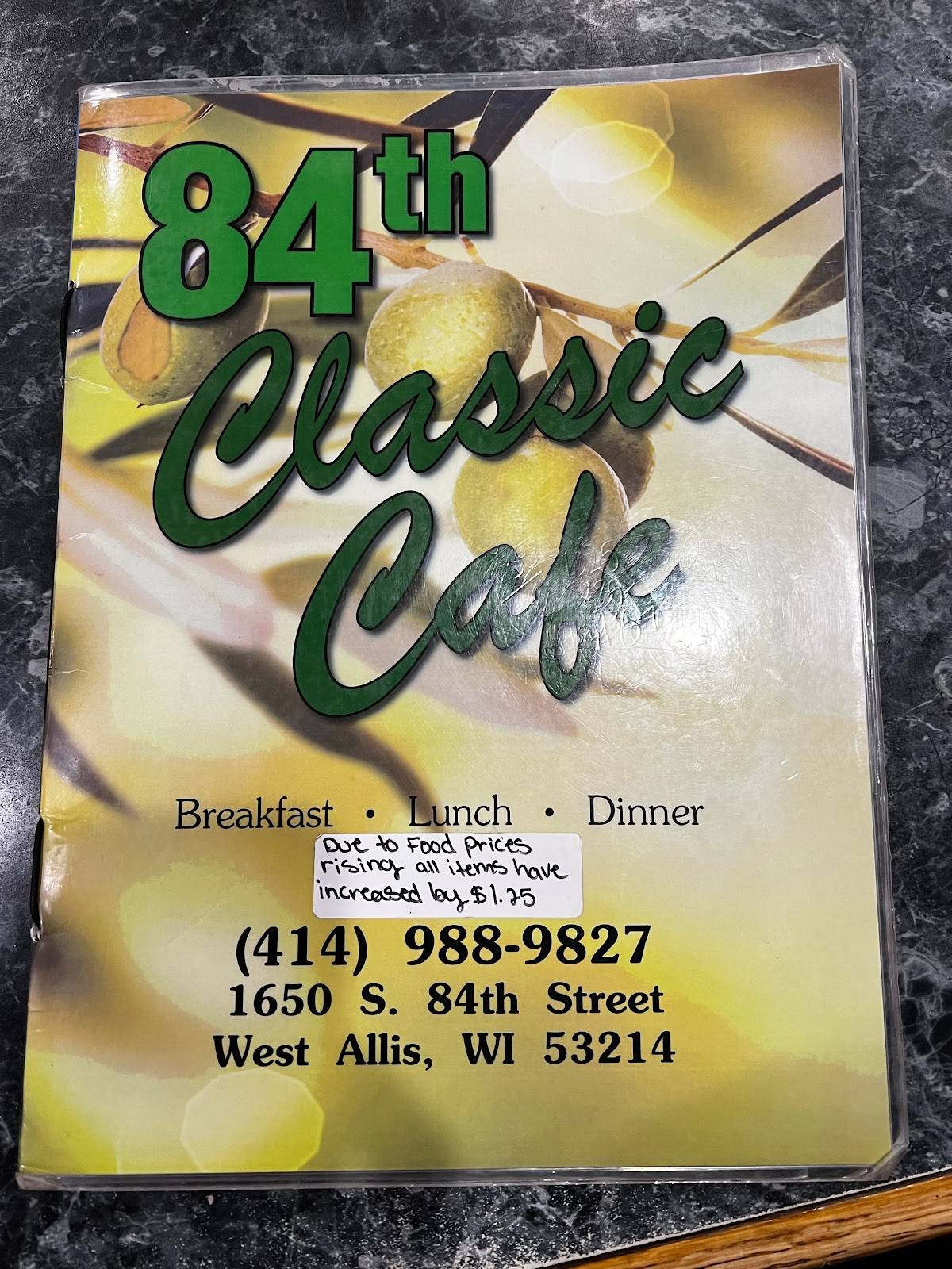 Menu at 84th Classic Cafe, West Allis