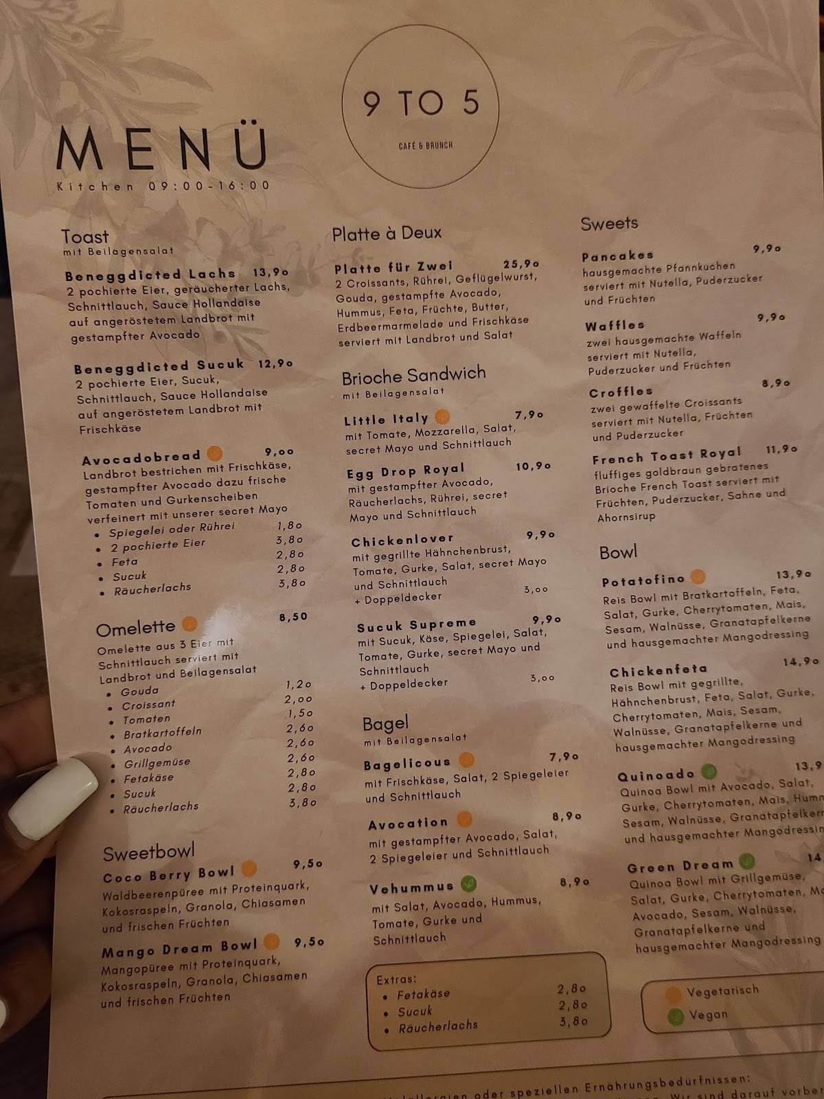 Menu at 9 TO 5 - Café & Brunch restaurant, Kaiserslautern