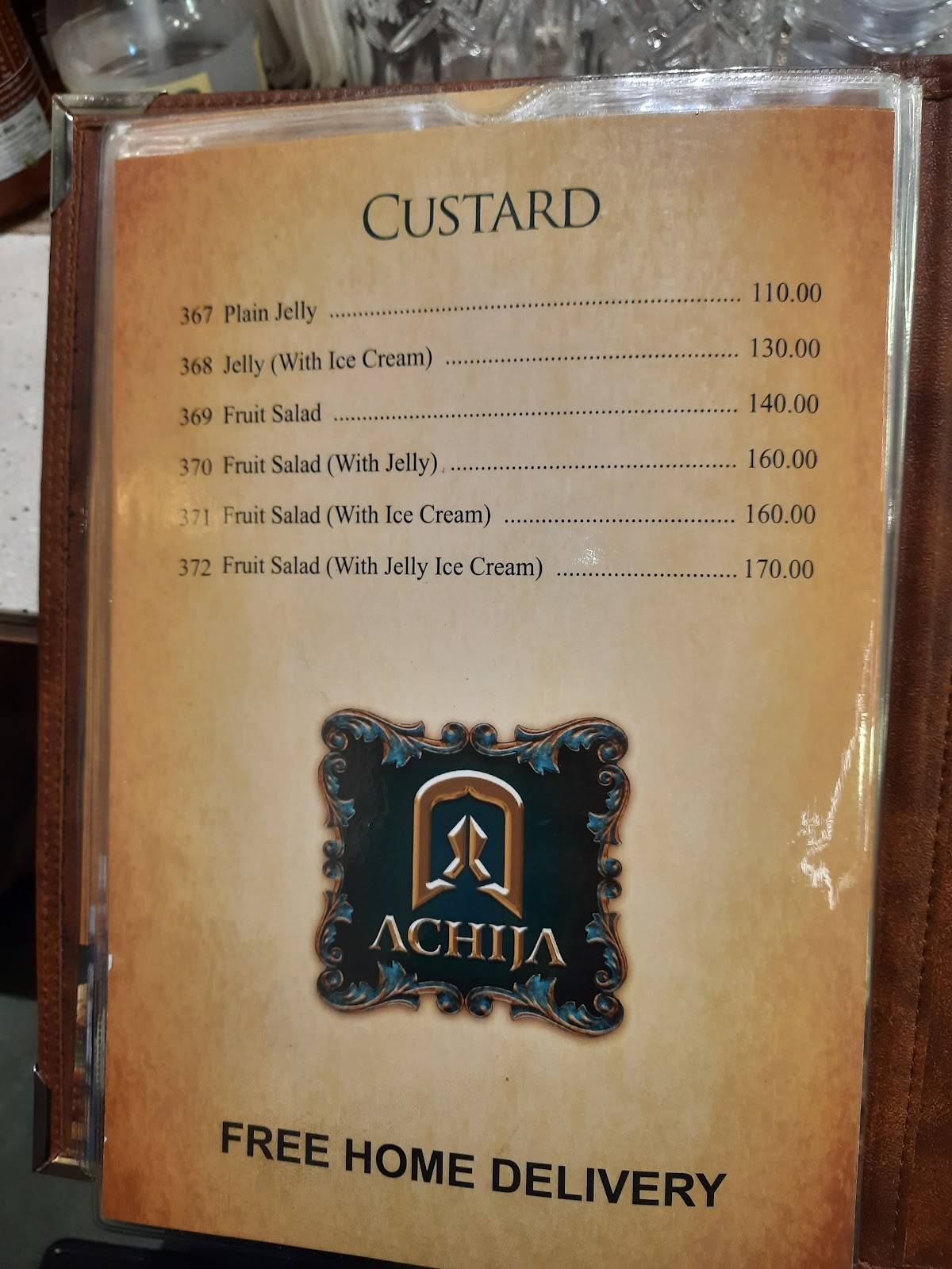 Menu at Achija Veg Restaurant (Vidyavihar), Mumbai, Shop no 3