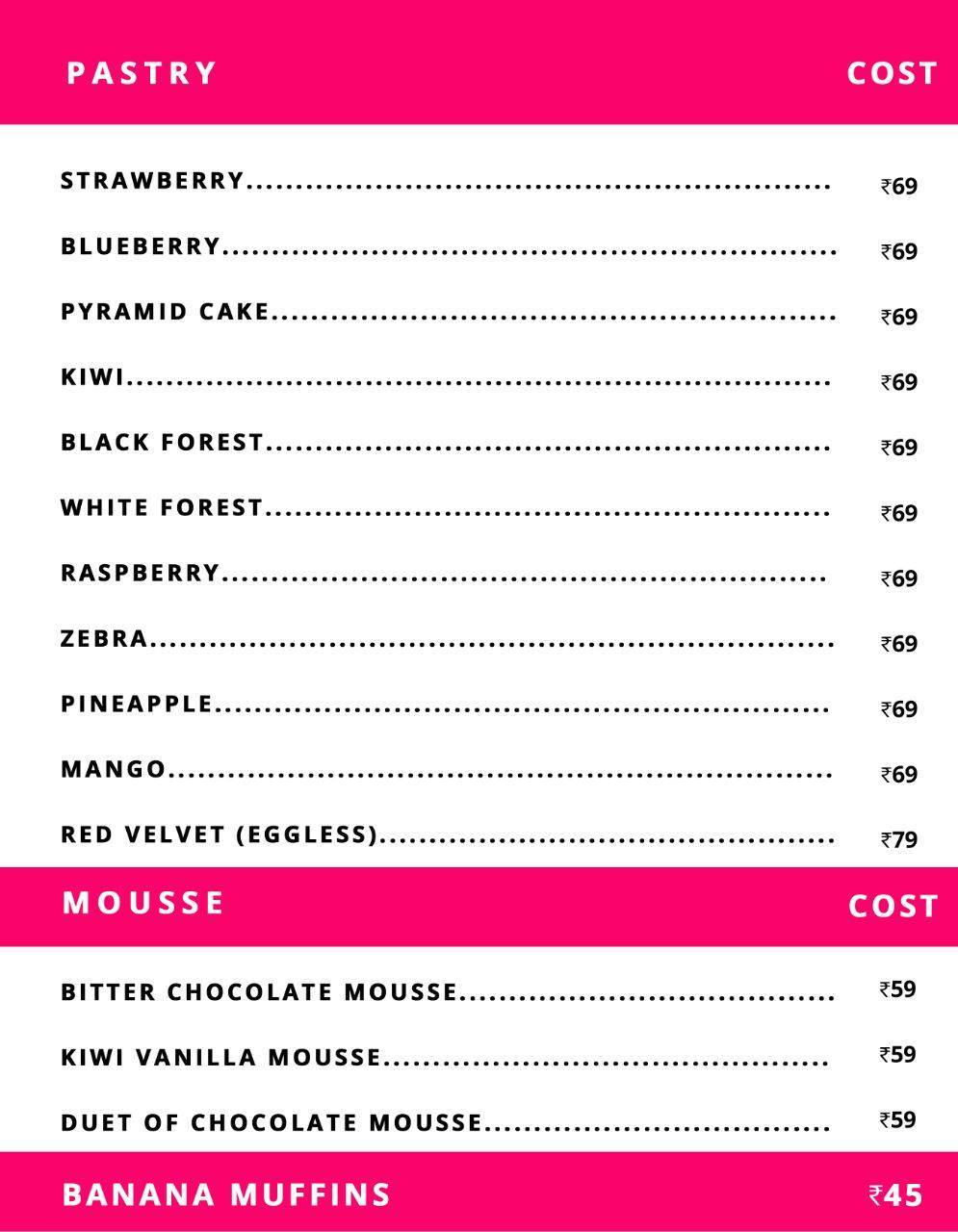Menu at Adyar Bakery, Chennai, 35G8+R36