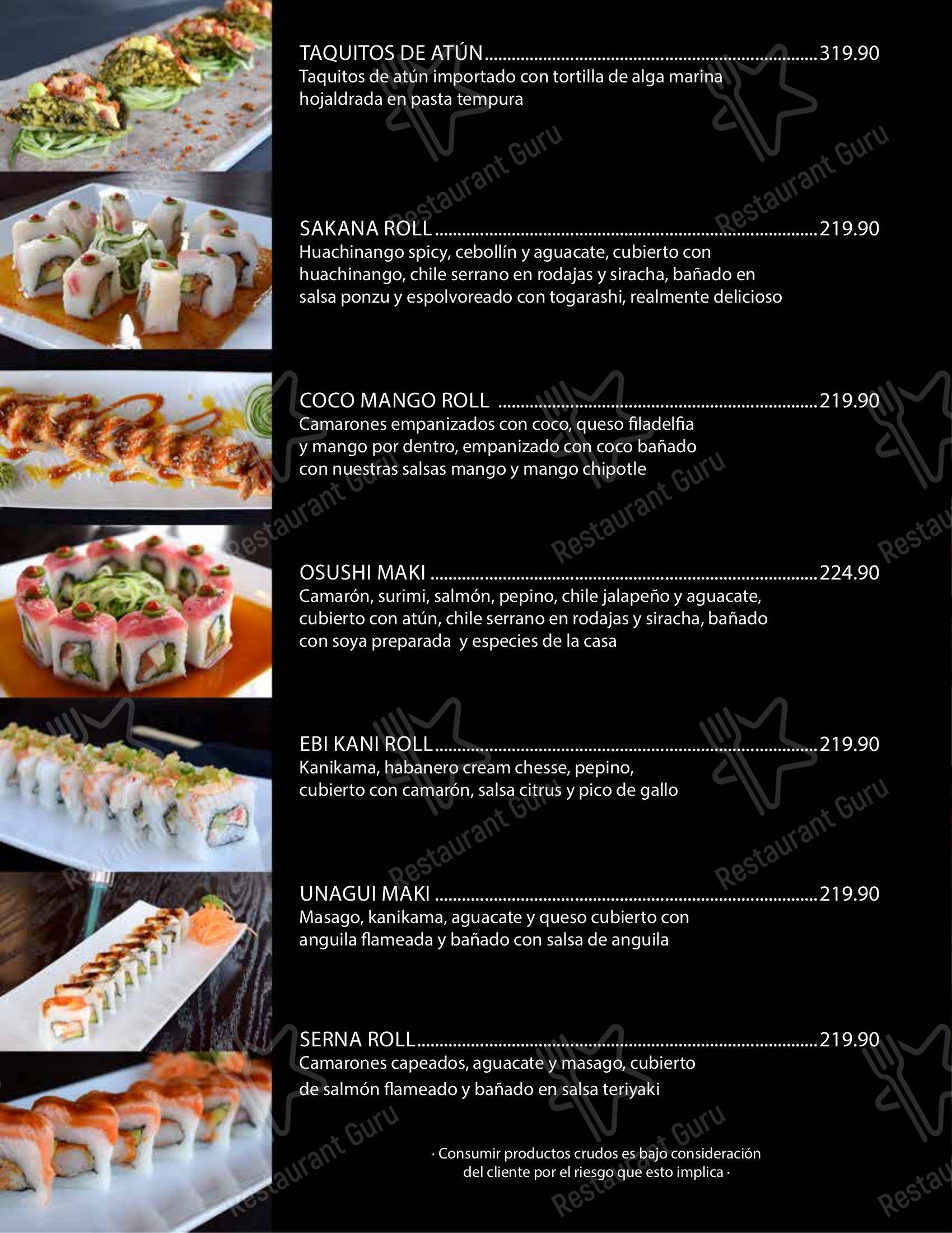 Carta del restaurante Akari Japanese Bistro - Distrito Uno, Chihuahua ...