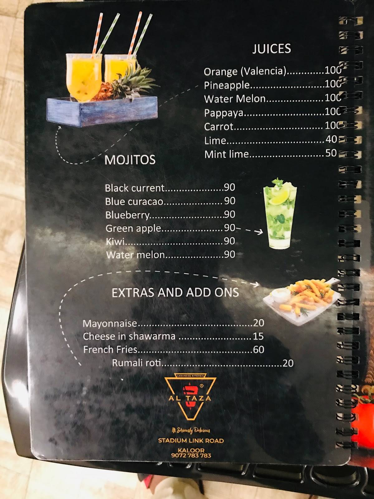Menu at Al Taza, Kochi, Stadium Link Rd