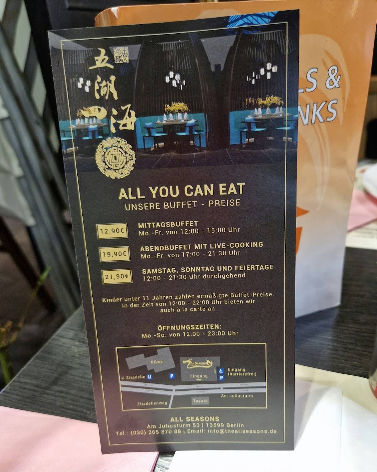 Speisekarte von All Seasons restaurant, Berlin