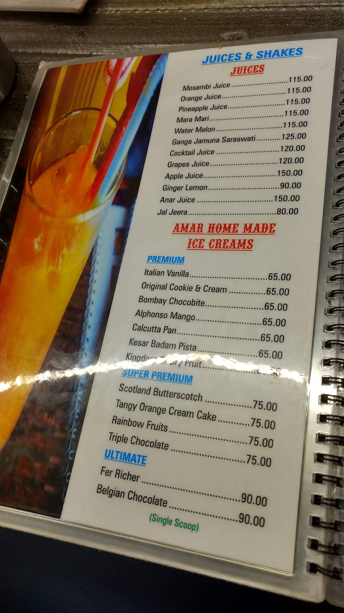 Menu at Amar Fast Food And Juice Center, Mumbai, Sahar Airport Rd