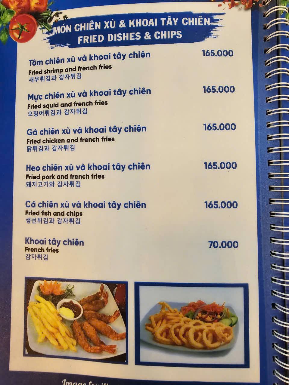 Menu at Art Restaurant Sea Food Hoi An, Hoi An